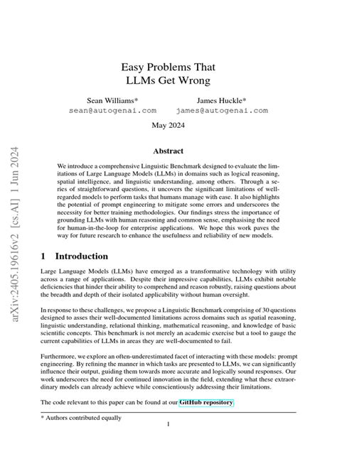 Easy Problems That Llms Get Wrong Pdf Reason Cognitive Science
