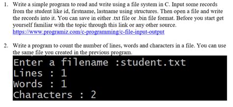 Solved Write A Simple Program To Read And Write Using A File Chegg