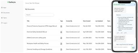 Safelyio Chat With Safety Pdf Documents Ai Chatbot For Team