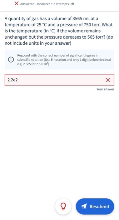 Solved X Answered Incorrect Attempts Left A Quantity Of Chegg Com