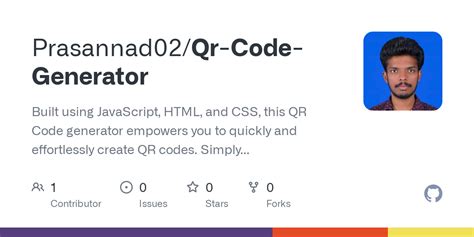 GitHub Prasannad Qr Code Generator Built Using JavaScript HTML And CSS This QR Code