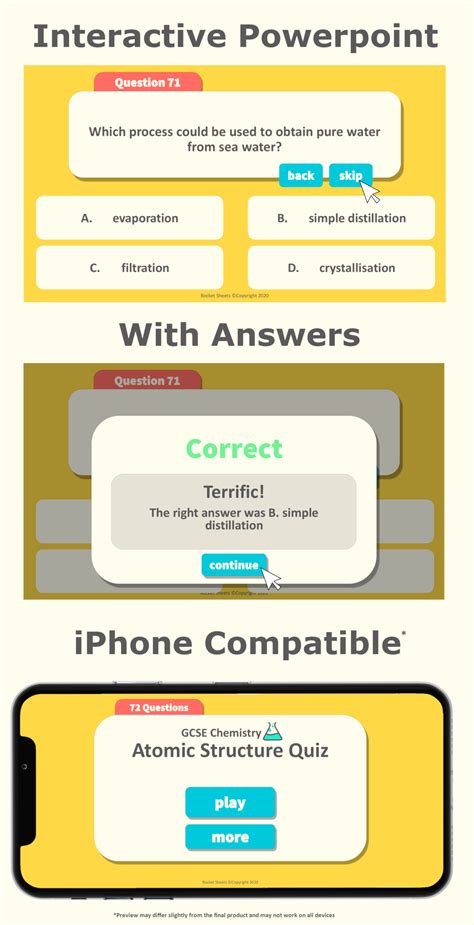 Atomic Structure Quiz GCSE Powerpoint Sheets Rocketsheets Co Uk