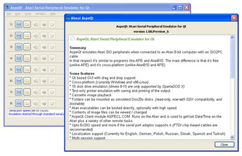 Aspeqt V100 Preview 6 Atari Serial Peripheral Emulator For Qt