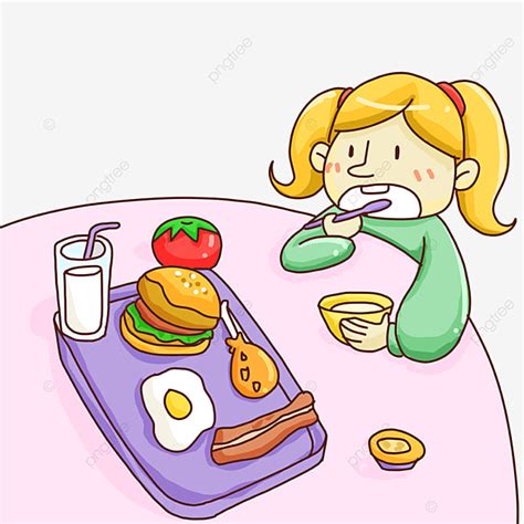 Eat Breakfast Clipart Girl