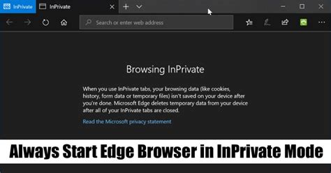 How To Always Start Microsoft Edge Browser In Inprivate Mode