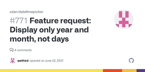 feature request display only year and month not days · issue 771