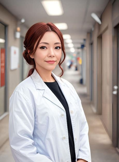 Premium Ai Image Asian Woman Researcher Scientist Wearing Lab Coat