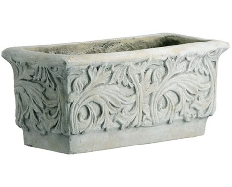 Small Concrete Rectangular Planter In Whitewash