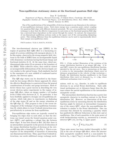 Pdf Non Equilibrium Stationary States At The Fractional Quantum Hall Edge