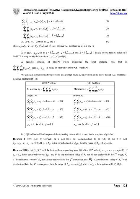 Heuristic Algorithm For Finding Sensitivity Analysis In Interval Solid Transportation Problems Pdf