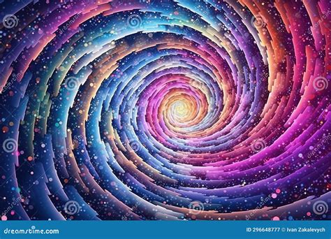 Iridescent Sparkle Rainbow Fairy Dust Spiral Swirl Illustration Ai Generative Stock