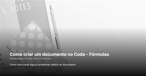 Como criar um documento no Coda Fórmulas