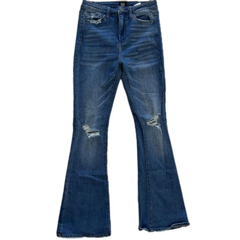 Simple Society Womens Boot Cut Blue Jeans Size 5 27 Depop