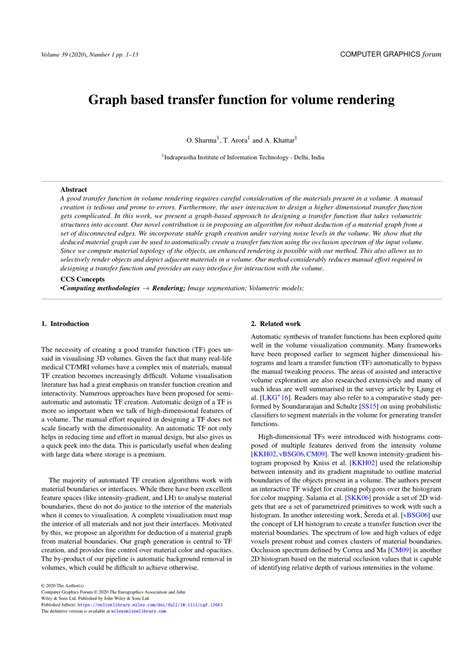 Pdf Graph‐based Transfer Function For Volume Rendering