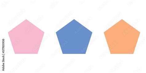 Set Of 2d Geometric Shape Of Pentagon Polygon Pentagon Shape In Mathematics Vector