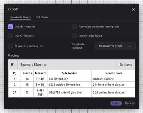 Exporting Charts Openmarch