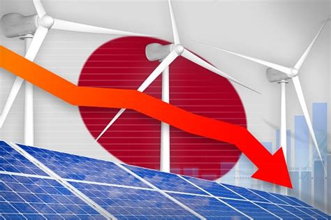 일본 태양 및 바람 에너지 낮추는 차트 화살표 아래로대체 자연 에너지 산업 그림 3d 일러스트레이션 0명에 대한 스톡 사진 및 기타 이미지 Istock