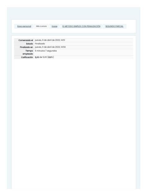 Segundo Parcial Revisión Del Intento Pdf Programación Lineal Optimización Combinatoria