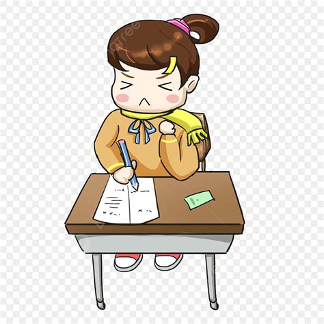 학습 현장 바로 학생 일러스트 시험 학생 열심히 공부 잘 Png 일러스트 및 Psd 이미지 무료 다운로드 Pngtree
