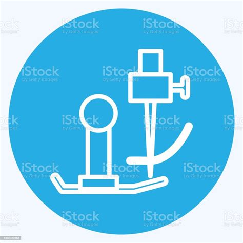 아이콘 재봉틀 부품 재단사 기호에 적합합니다 파란 눈 스타일 편집 가능한 간단한 디자인 디자인 템플릿 벡터 간단한 기호 그림