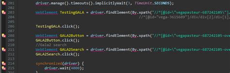 Java Webelement And Driver Has Squiggly Lines Under It All Of A