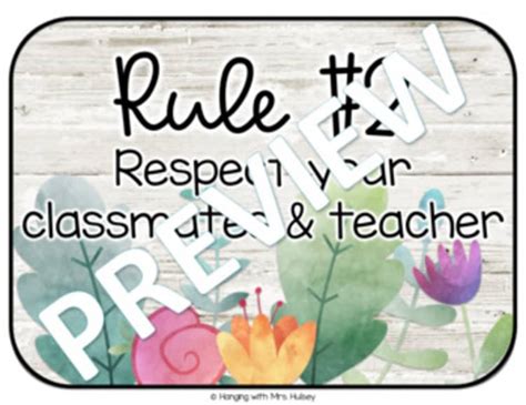 Forest Class Rules Posters By Hanging With Mrs Hulsey Tpt