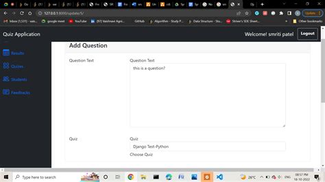 Github Vaishnavi2040 Quiz Application