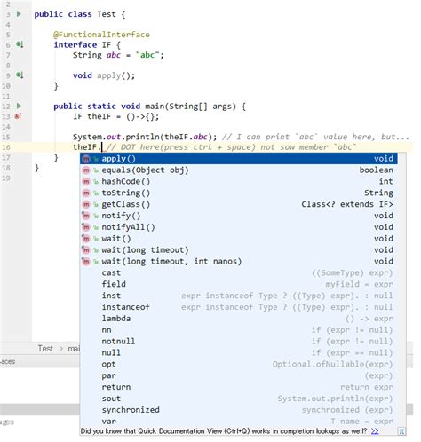 Java Intellij Idea Not Showing Member Field Does Not Autocomplete On Static Methods Stack