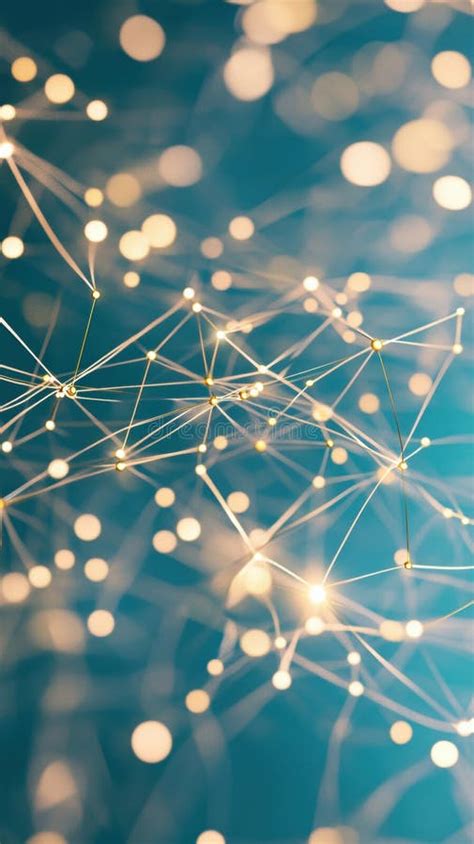 Abstract Neural Network Visualization With Glowing Nodes And