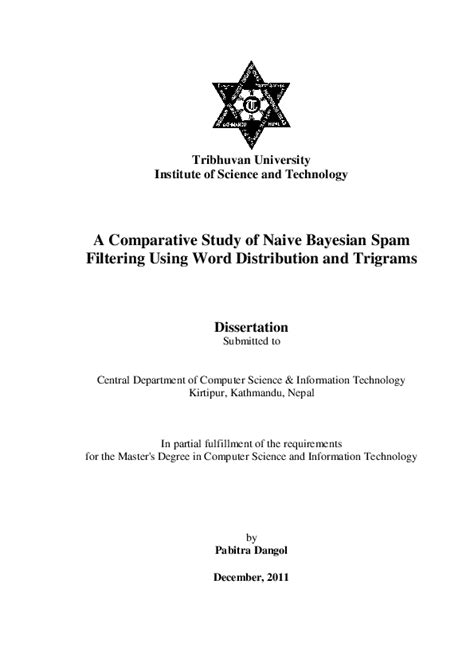 Pdf Naive Bayesian Spam Filtering Word Vs Trigram