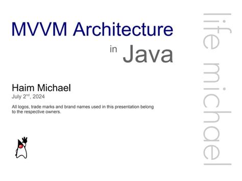 The Mvvm Architecture In Java Free Meetup Ppt