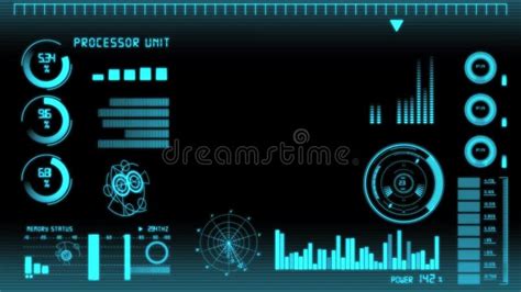 Technology Interface Computer Data Screen Display Animation Stock