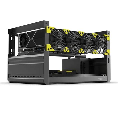 6 Gpu Aluminum Stackable Open Air Bitcoin Ethereum Miner Mining Rig Rack Case Computer Tower Eth