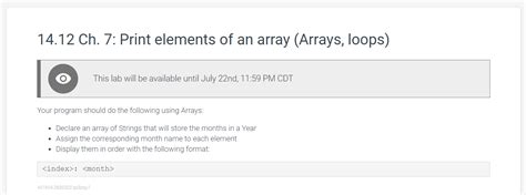Solved 1412 Ch 7 Print Elements Of An Array Arrays
