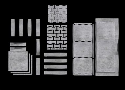 3d Set Modular Pavement Sett Turbosquid 1318460