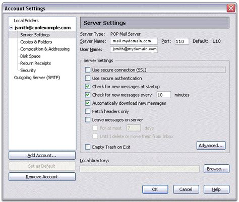 Thunderbird Setup As POP3 Knowledgebase CeraNet