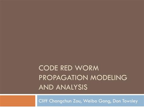 Ppt Code Red Worm Propagation Modeling And Analysis Powerpoint Presentation Id2445345