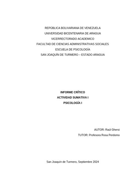 Psicología 1 Unidad 1 Raúl Ghersi Pdf Sicología Positivismo