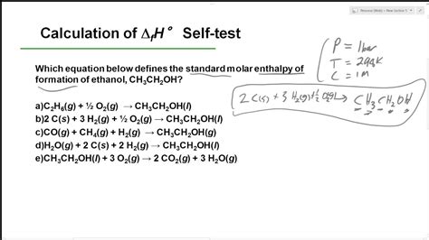 Standard Enthalpy Of Formation Of Ethanol