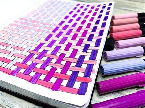 How To Draw Basket Weave Pattern Tutorial The Petite Planner