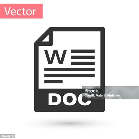 灰色 Doc 檔文檔圖示下載文檔按鈕圖示隔離在白色背景doc 檔副檔名符號向量插圖向量圖形及更多互聯網圖片 互聯網 商務 單字詞 Istock