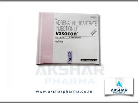 Adrenaline Bitartrate Vasocon 1mg Injection Neon 1 10 At ₹ 159