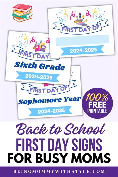 First Day Of School Signs For Elementary Middle And High School Free