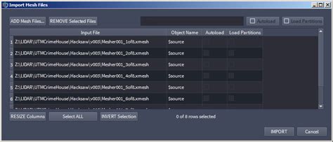 Import Mesh Files Dialog SEQUOIA Documentation