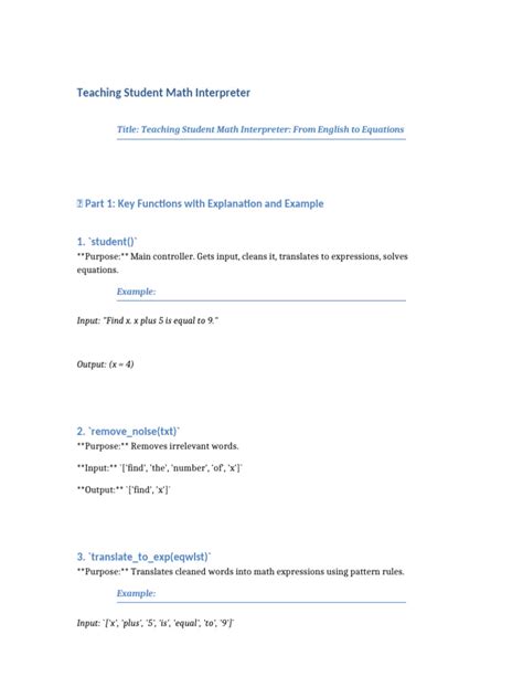 Math Interpreter Teaching Pdf Equations Applied Mathematics