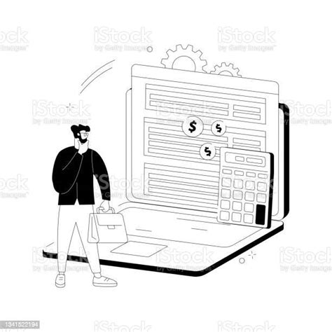 데스크톱 세금 신고 소프트웨어 추상 적 개념 벡터 일러스트레이션 자영업에 대한 스톡 벡터 아트 및 기타 이미지 자영업 0명