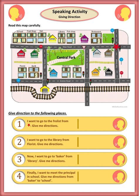 Giving Directions Speaking Activity Interactive Worksheet Speaking