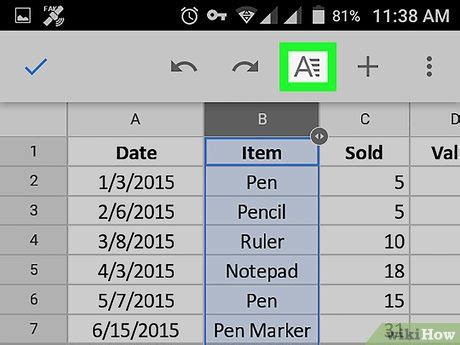 How To Format Cells On Google Sheets On Android Steps