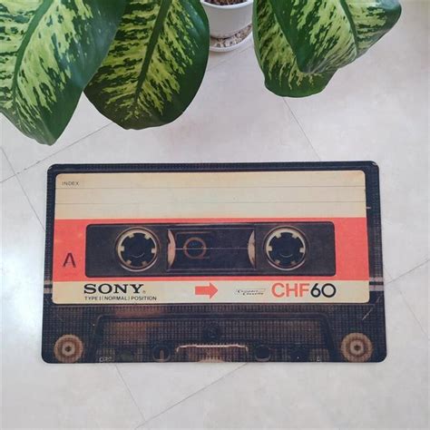 قیمت و خرید پادری طرح نوار کاست، نمگیر و قابل شست و شو ،سایز 50 در 80