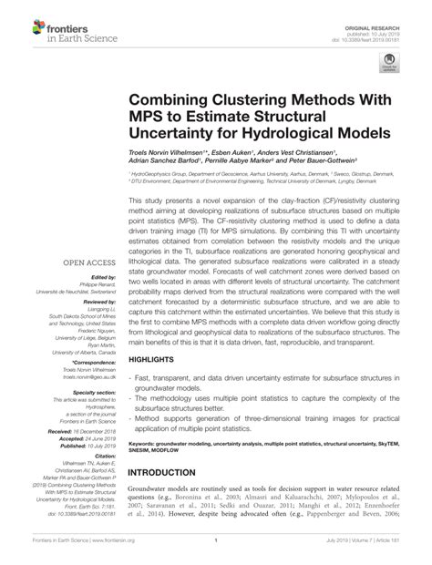 Pdf Combining Clustering Methods With Mps To Estimate Structural